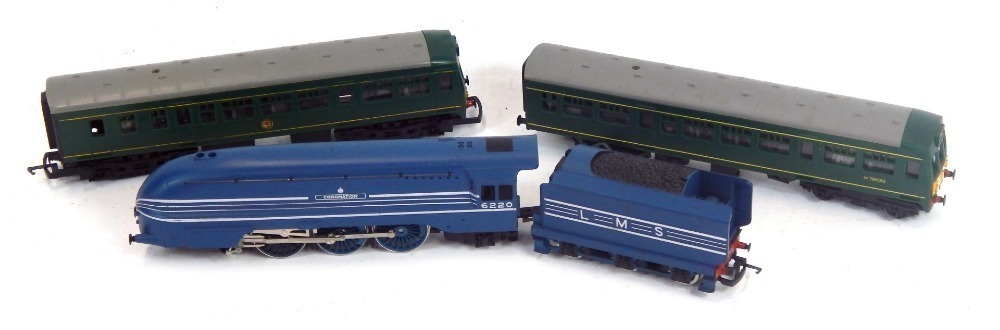 A Hornby OO gauge Coronation Class locomotive and tender, 6220, blue ...