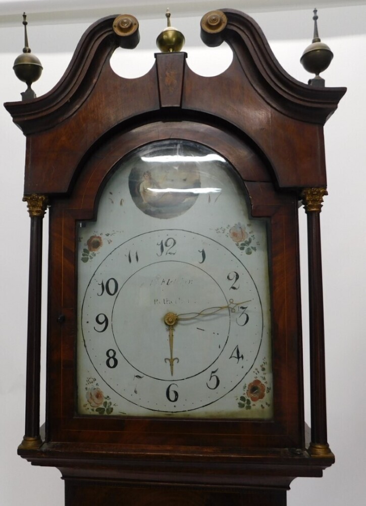 H. Fletcher, Rotherham. A 19thC oak and mahogany longcase clock, the ...