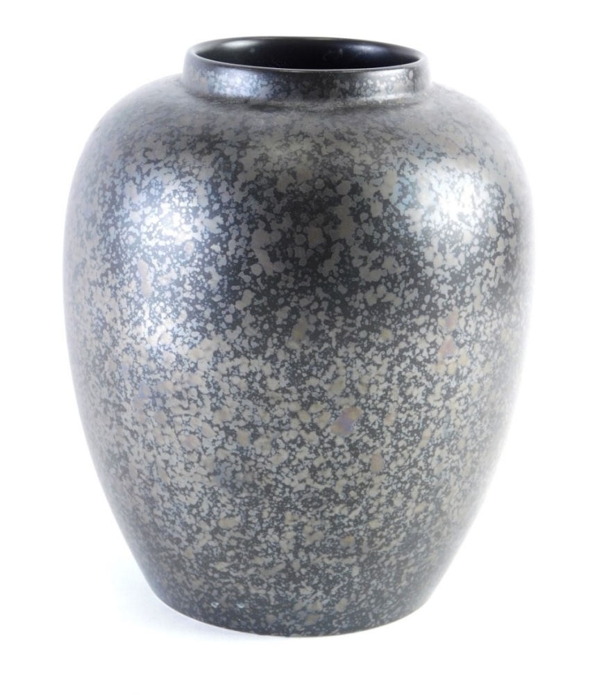 An opalescent Poole pottery vase, in mottled glazes, marked beneath ...