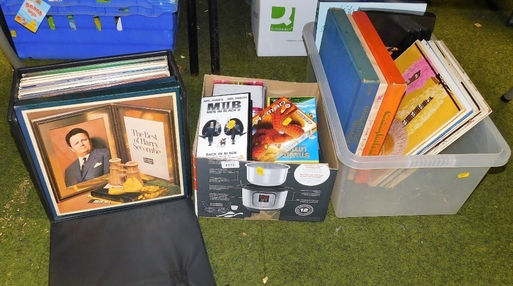 Various classical records, VHS tapes to include Spider-Man, Stuart ...