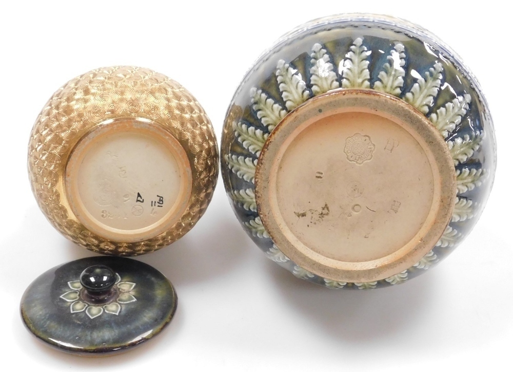 A late 19thC Doulton Lambeth stoneware jug, decorated by Emily ...