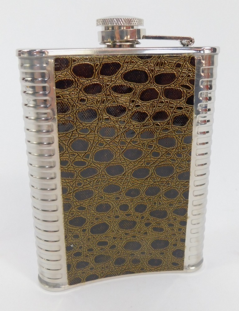 An Armed Forces USSR flask, 8oz, in stainless steel.