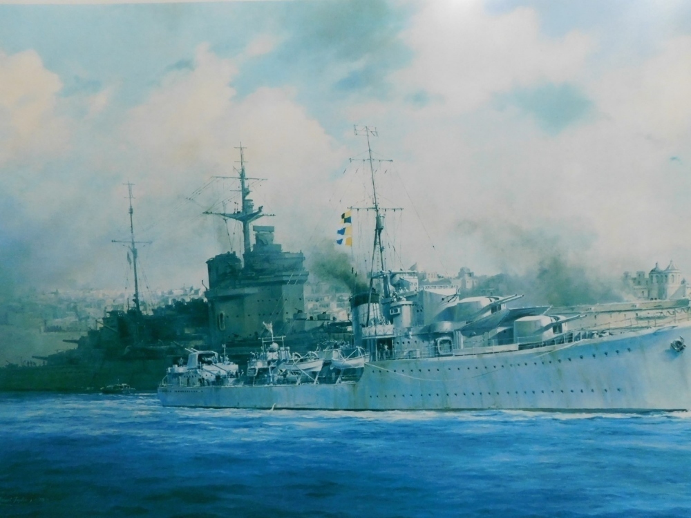 •Robert Taylor (b.1951). HMS Kelly, artist signed limited edition print ...