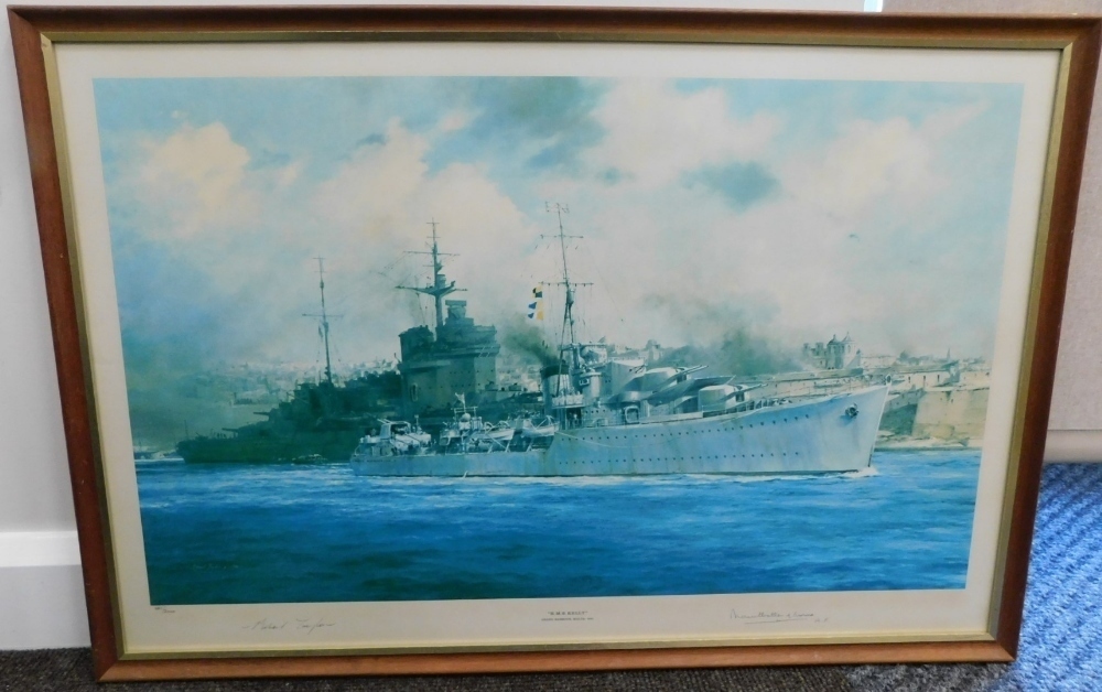 •Robert Taylor (b.1951). HMS Kelly, artist signed limited edition print ...