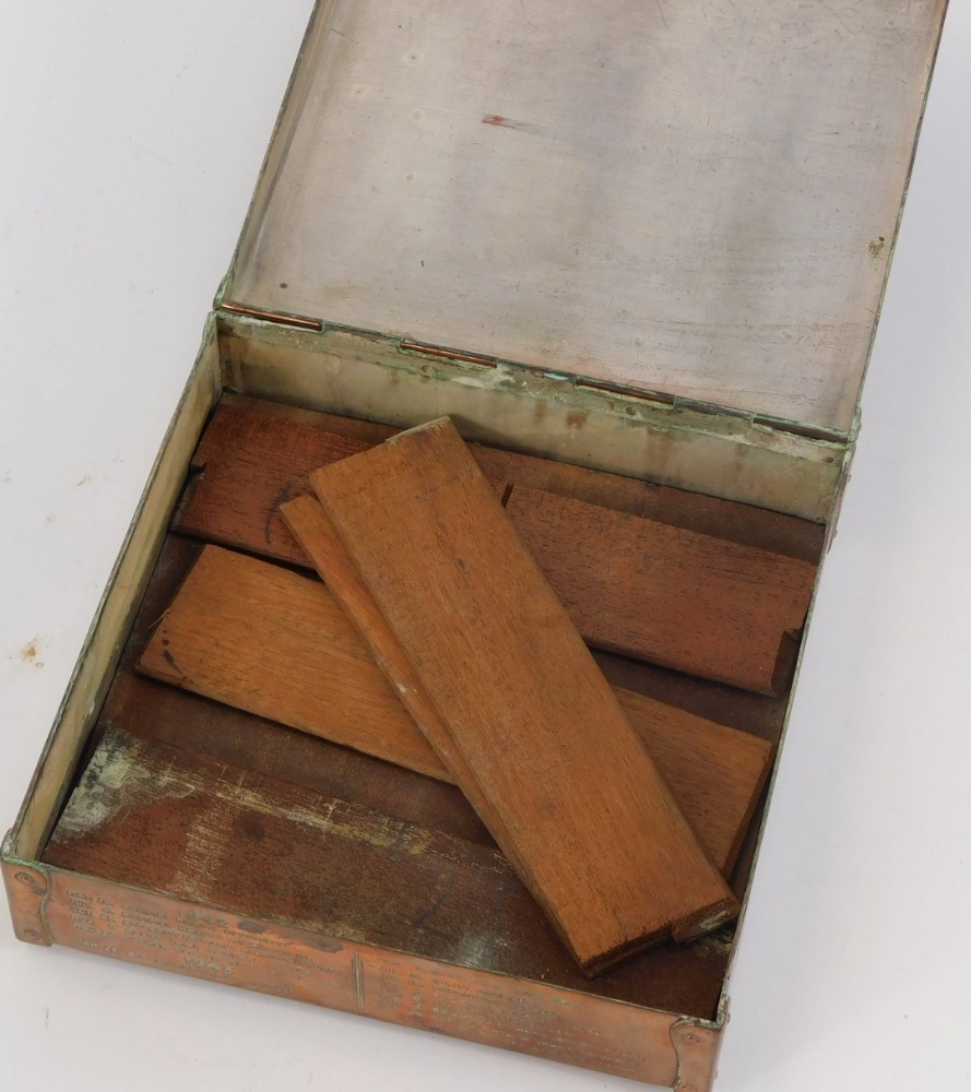 A Granger of Egypt WWII brass cigarette box, engraved to the lid with V ...