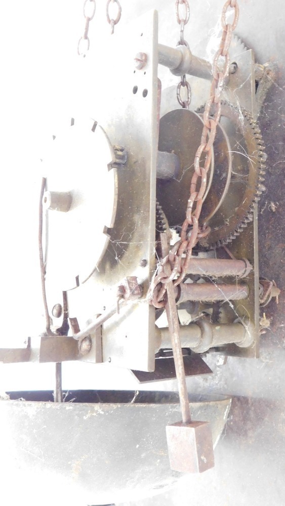 A 19thC longcase clock movement, by Shortman of Newnham, the break arch ...