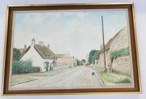 John Caesar Smith (b.1930). Helpston Village, oil on canvas, signed ...