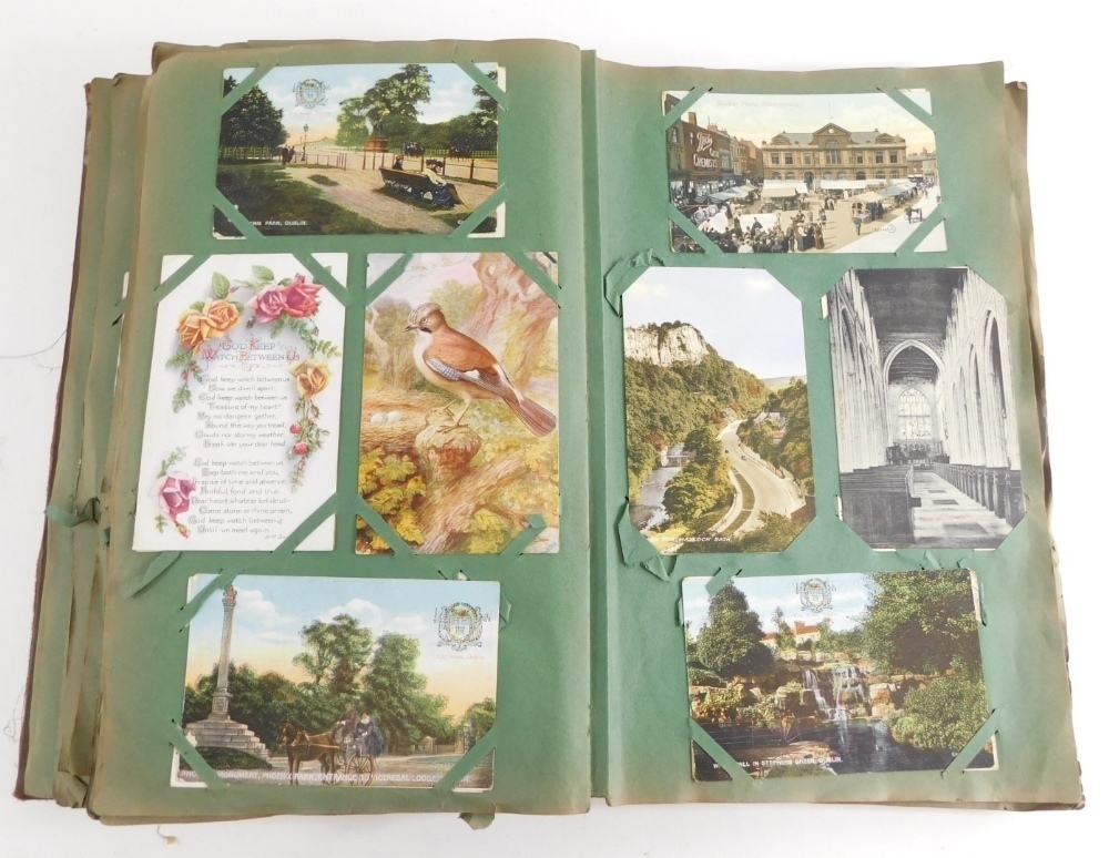 An album of various postcards, scenery, Whitby, London, Daniel Lambert ...