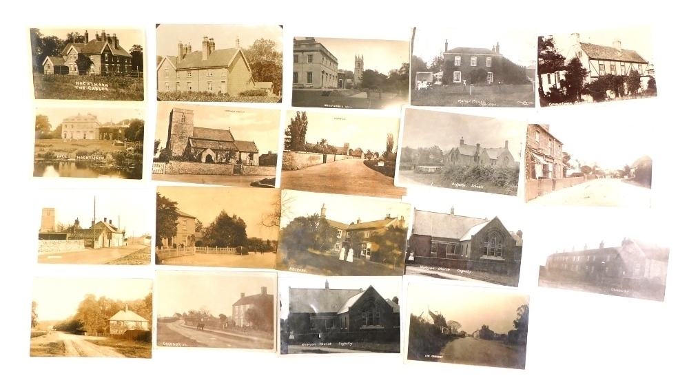 Various 20thC Lincolnshire postcards, Hackthorn, Osgodby, Faldingworth ...