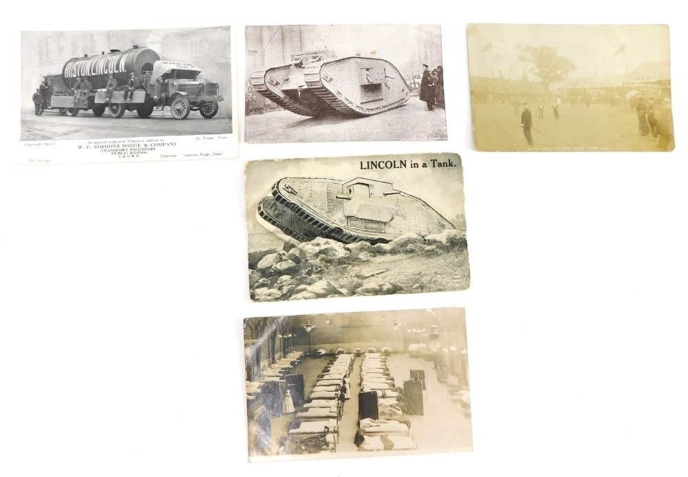 Various 20thC Lincoln city postcards, Typhoid hospital bed card, Royal ...