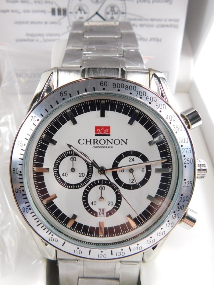 Two Chronon wristwatches, a Pascal Veran gent's wristwatch, boxed. (3)