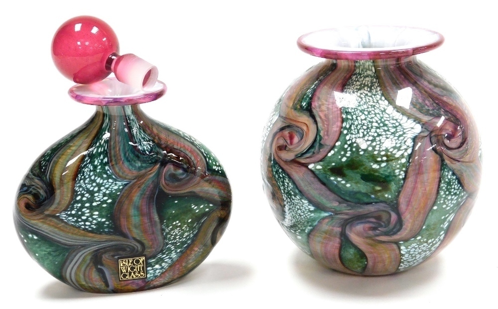 Three items of Isle of Wight 'Gemstone,' glass, designed by Timothy and ...