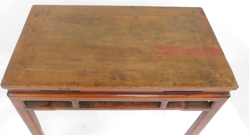An Oriental altar table, of traditional form, 90cm high, 90cm wide ...
