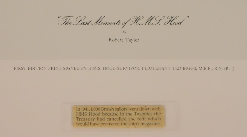 After Robert Taylor. The Last Moments of HMS Hood, limited edition ...