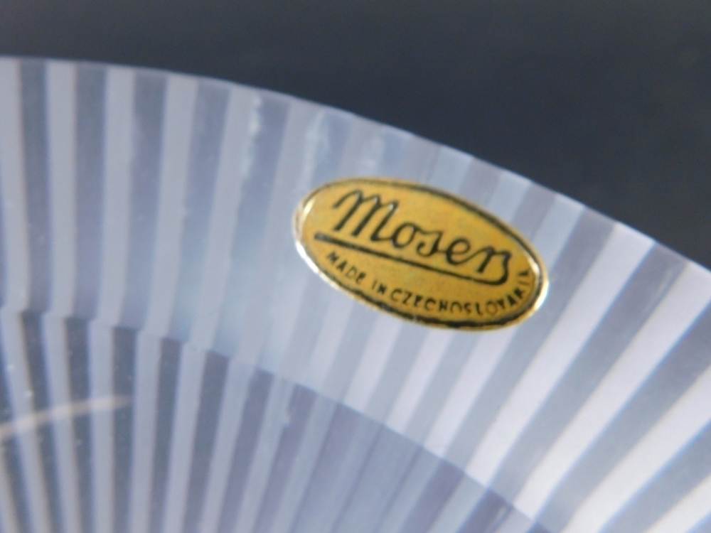 A Moser Czechoslovakia glass vase, of tapering circular form with ...