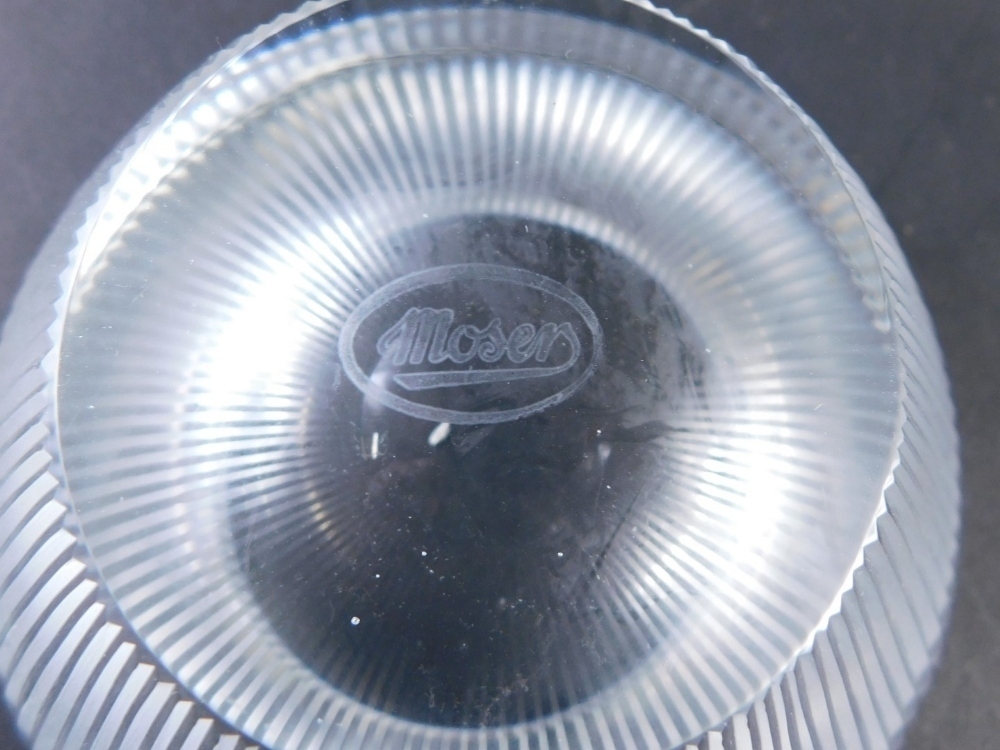 A Moser Czechoslovakia glass vase, of tapering circular form with ...