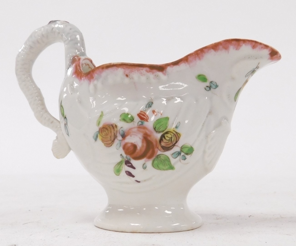 A late 18thC Philip Christian Liverpool porcelain cream boat, with a ...