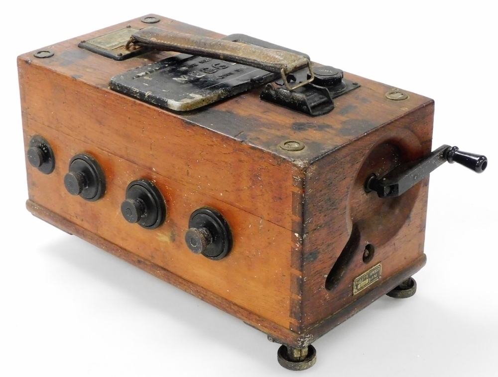 A mid century Megger vintage voltmeter wooden cased testing set, number ...
