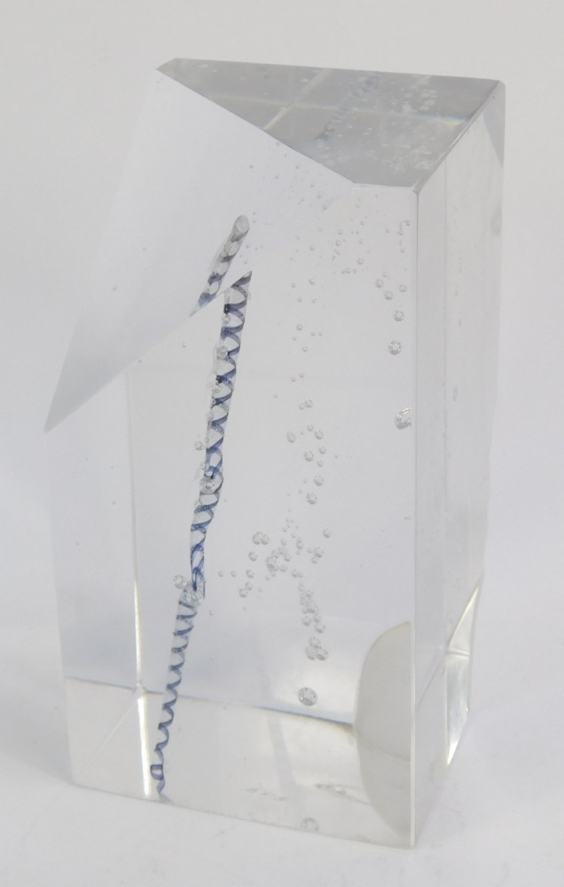 A Kosta glass sculpture or paperweight by Bertil Vallien, with bubble ...