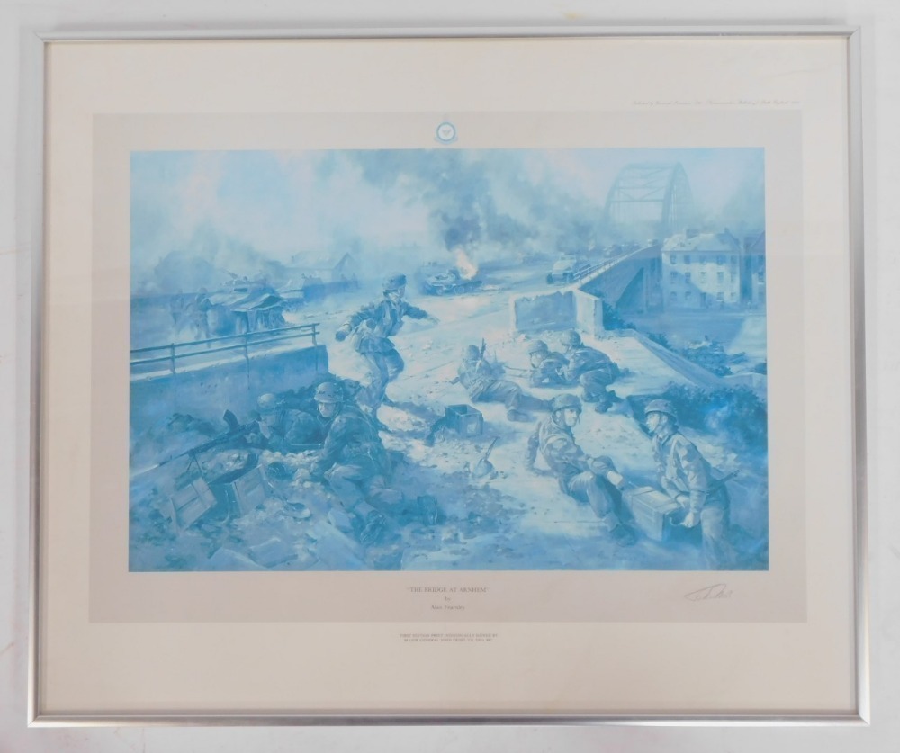 After Alan Fearnley. The Bridge at Arnhem, first edition print ...