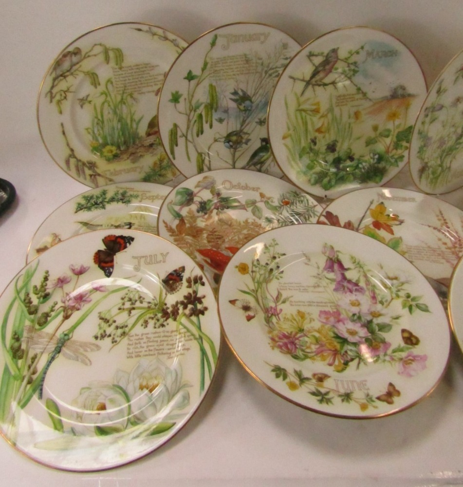 A set of Caverswall months of the year cabinet plates, Diary of an ...