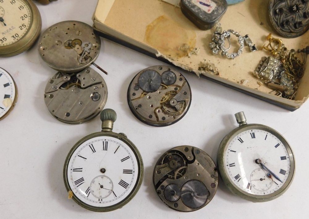 Various watch making items, part watches, part faces, movements, other ...