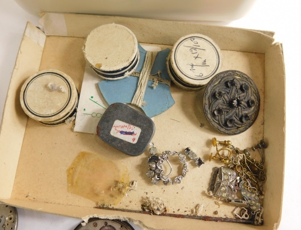 Various watch making items, part watches, part faces, movements, other ...