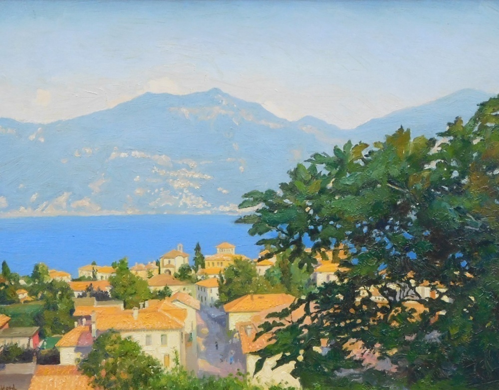 Clifford Hanney (1890-1990). Evening at Menaggio Lake Como, oil on ...