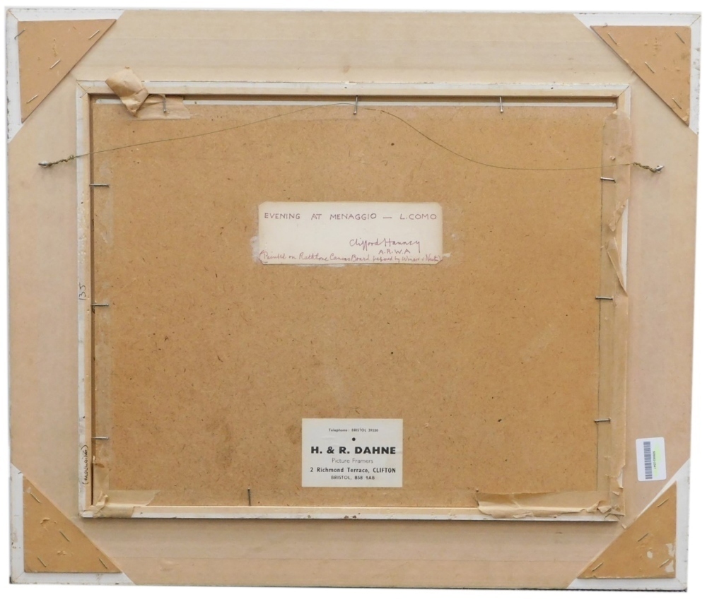 Clifford Hanney (1890-1990). Evening at Menaggio Lake Como, oil on ...