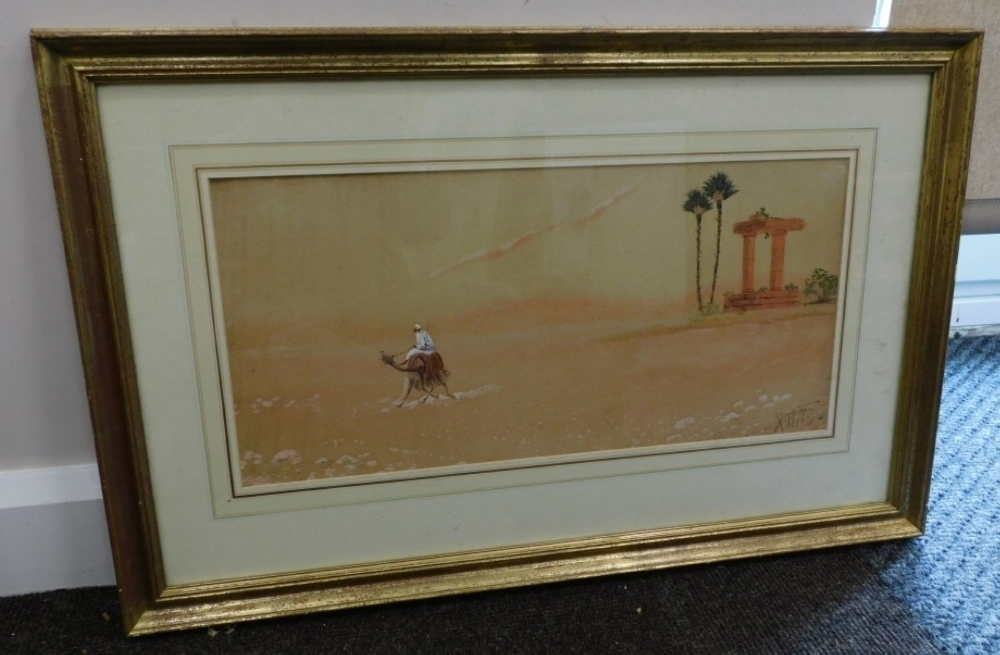 Henry Stanton Lynton (19thC). Egyptian desert scene, figure on camel ...