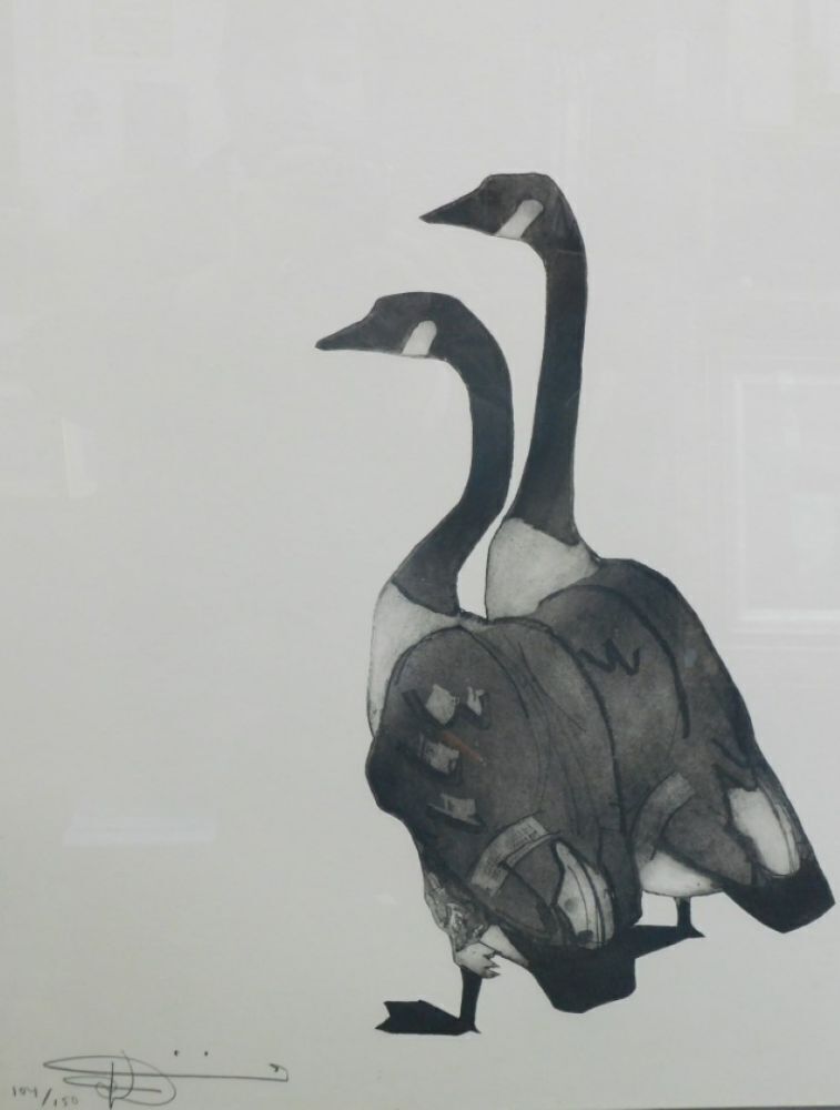 Julian Williams (b.1953). Geese, artist signed limited edition etching ...