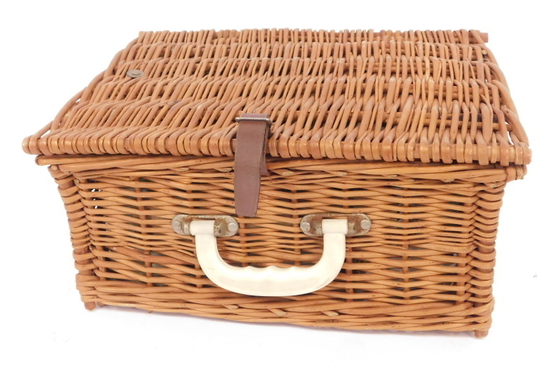 A Brexton picnic hamper, comprising ceramic dinner set with Snow Bell ...