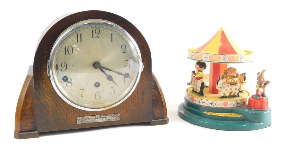 A Corgi Toys Magic Roundabout musical automaton, and an oak cased ...