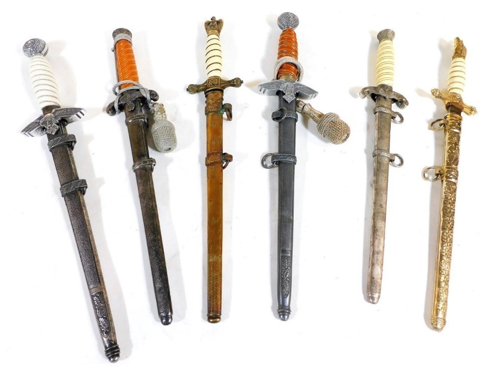 Six reproduction German daggers, including a second pattern Luftwaffe ...