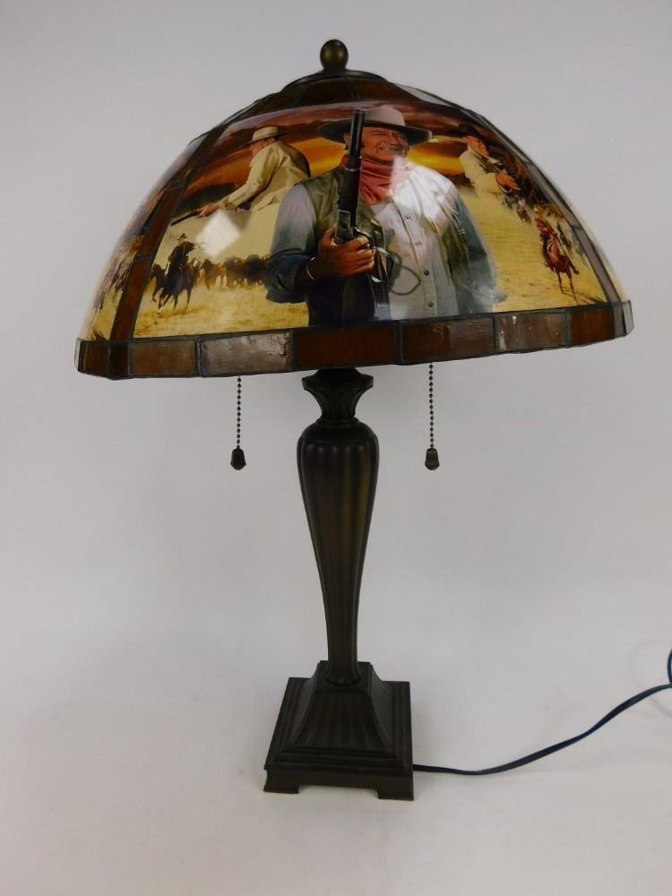 A Bradford Edition The Duke stained glass lamp, for John Wayne, for ...