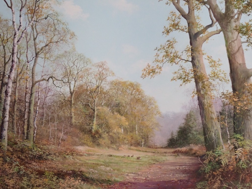 John Caesar Smith (b.1950). Autumn sunlight, oil on canvas, signed and ...