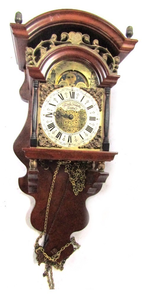 A 'Thomas Tompion of London' marked drop dial wall clock, in walnut ...