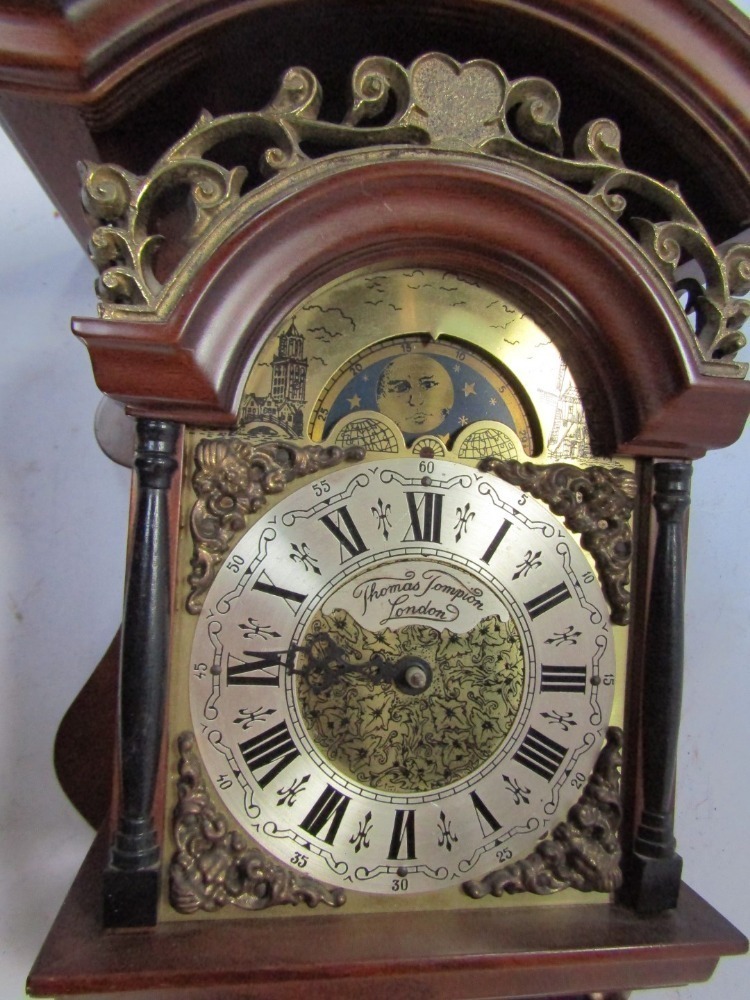A 'Thomas Tompion of London' marked drop dial wall clock, in walnut ...