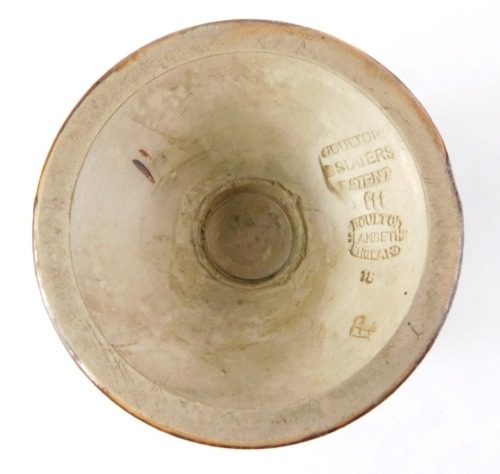 A near pair of Doulton Lambeth Slater's Patent vases, one stamped EP ...