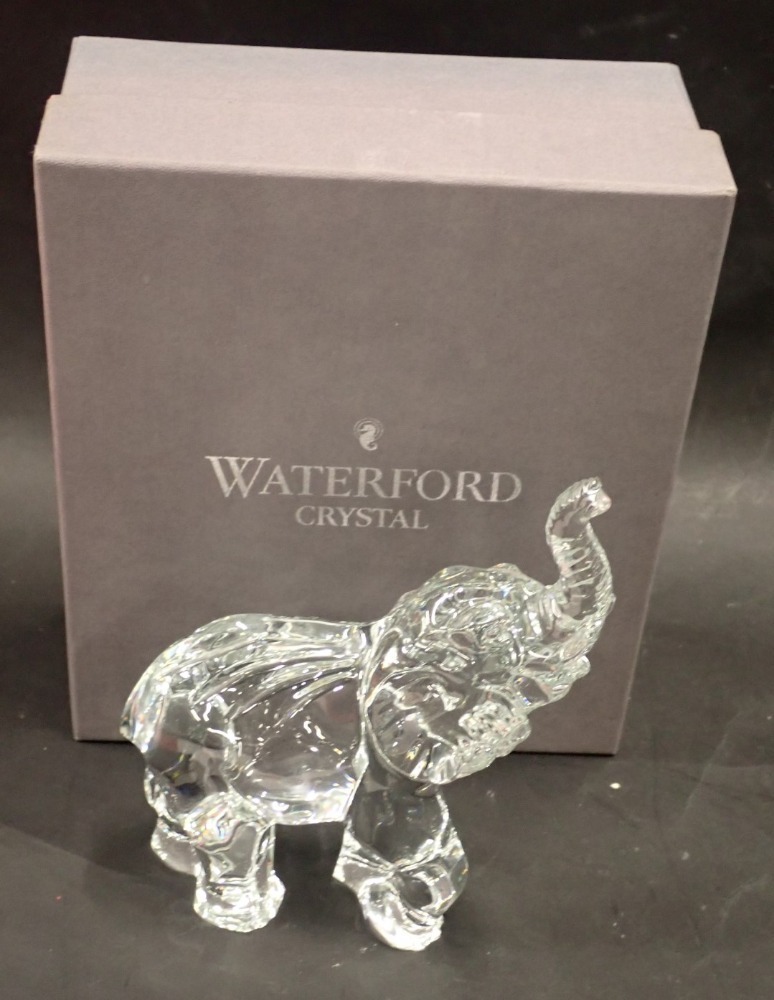 A Waterford crystal animals of the world elephant, 17cm high.