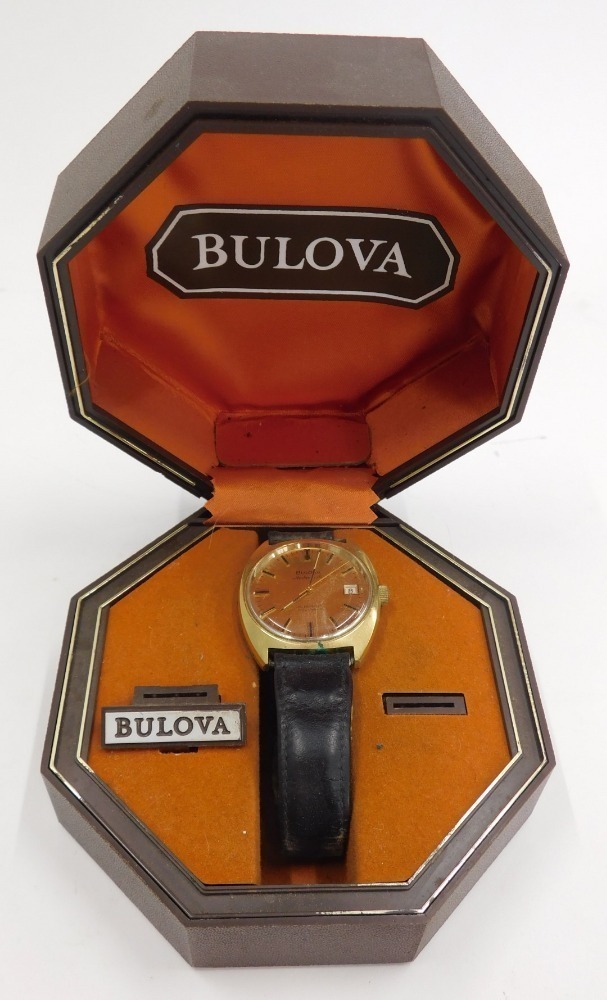 A gentleman's Bulova Ambassador automatic wristwatch, with baton ...