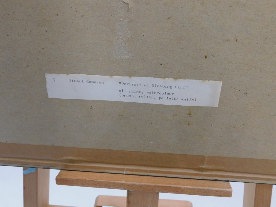 Stuart Cameron (20thC). Portrait of sleeping girl, oil paint ...