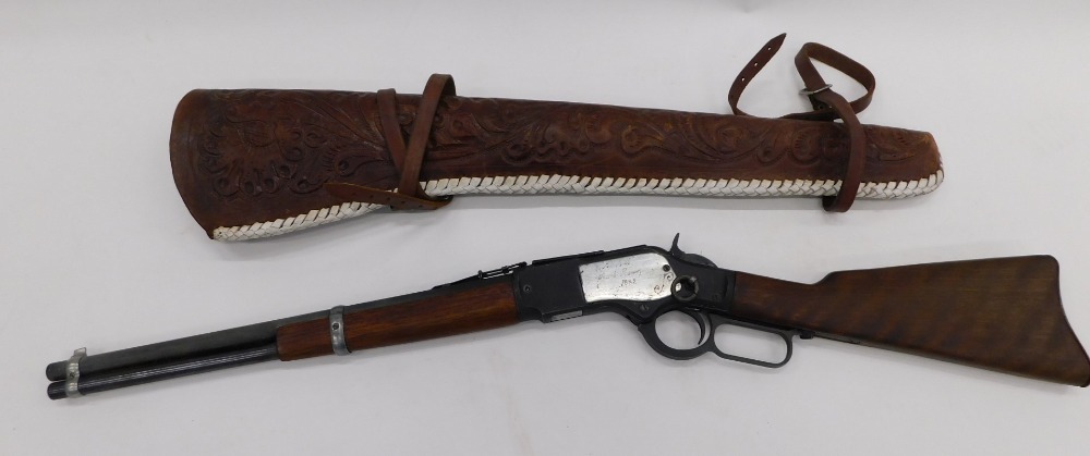 A SMG Ranger replica rifle, with inscribed rifle plate, Winchester ...
