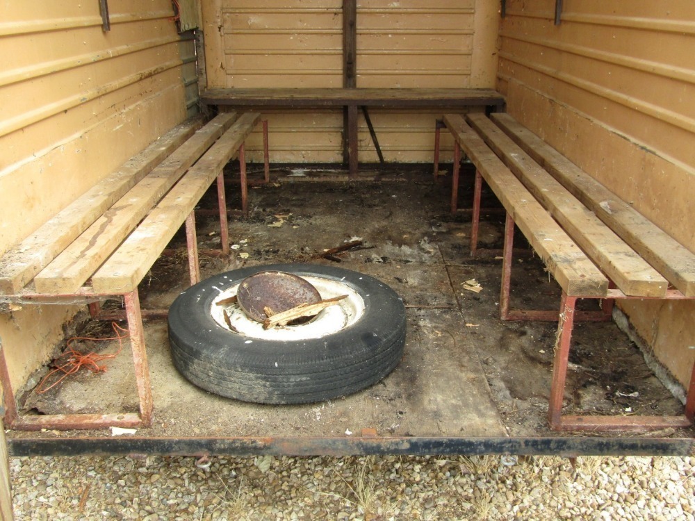 A Rice horse box trailer, painted in white and with converted seat ...
