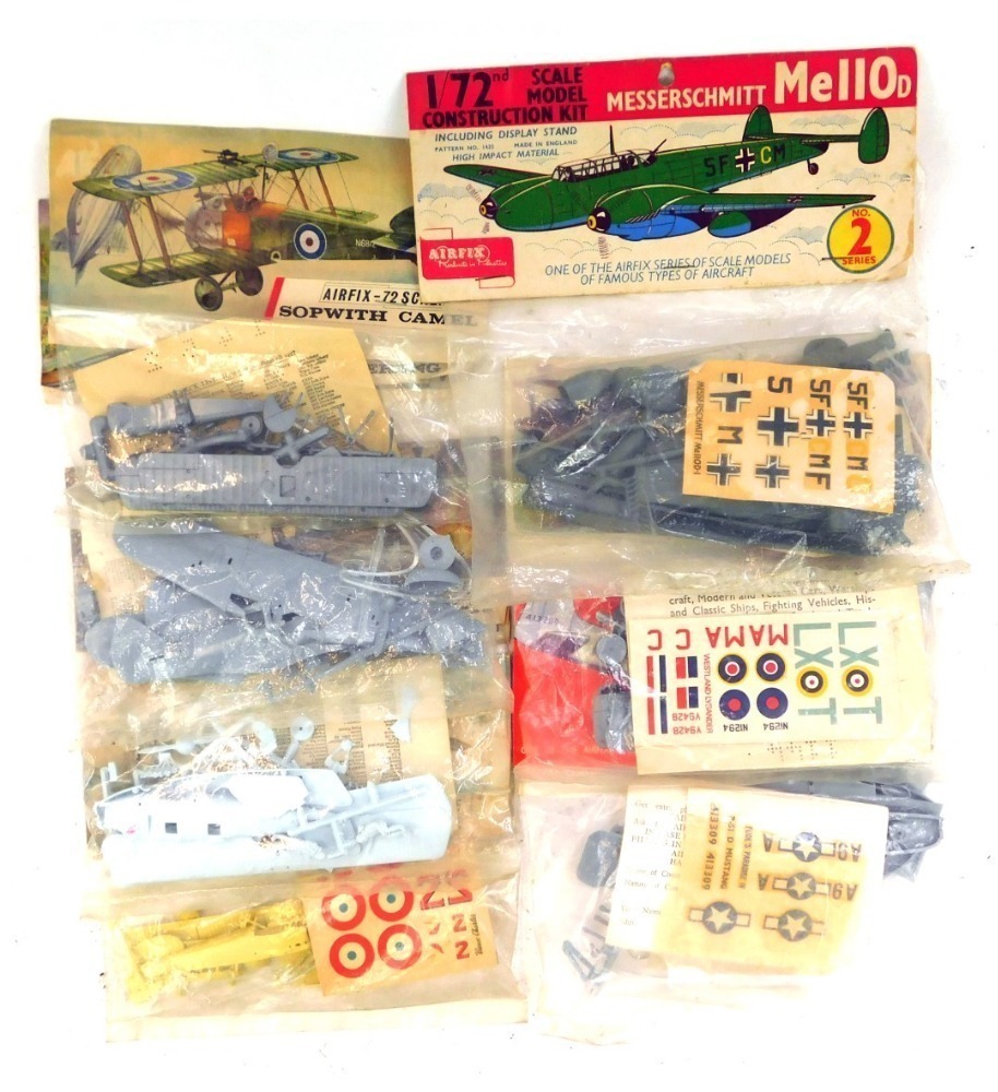 Seven Airfix World War I and World War II 1:72 scale bagged aircraft ...