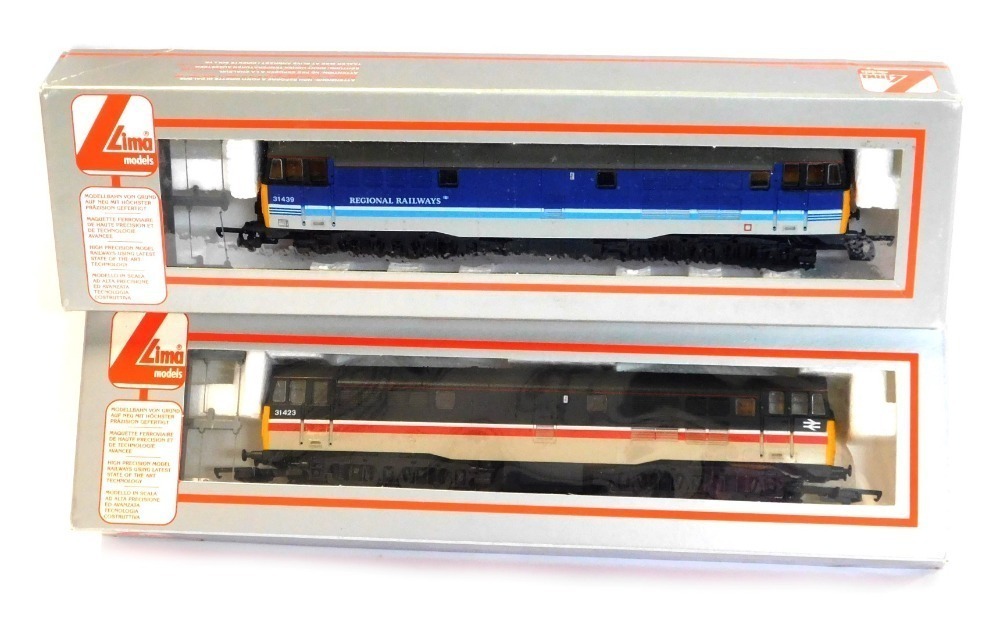 Lima Models 00 gauge Class 31 locomotives, comprising 31439 in Regional ...
