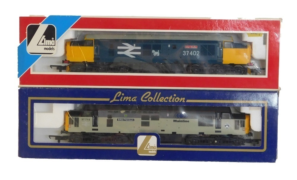 Lima Models OO gauge Class 37 diesel locomotives, comprising 37402 Oor ...