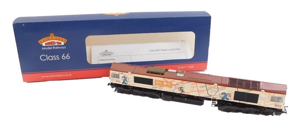 A Bachmann Branchline OO gauge Class 66 diesel locomotive, 66721 GBRF ...