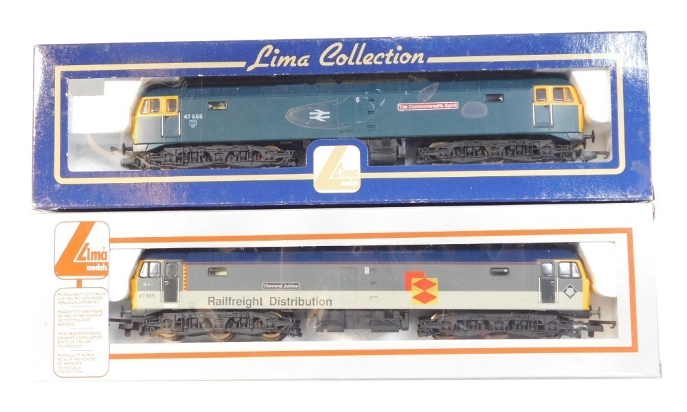 Lima Models OO gauge Class 47 locomotives, comprising 47365 Diamond ...