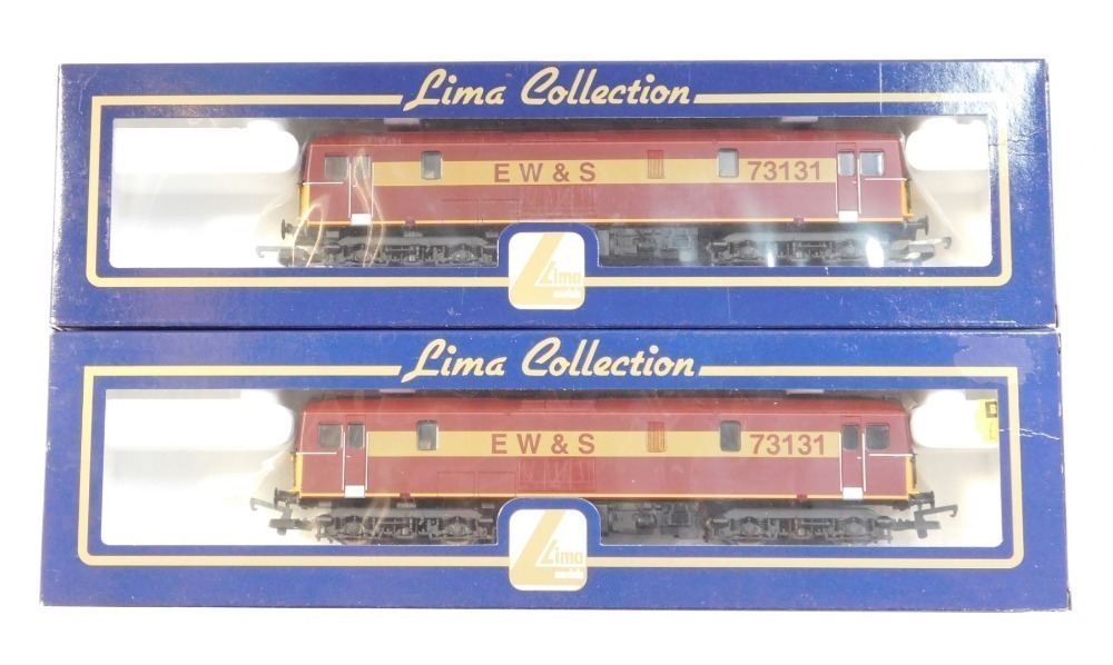 Lima Models OO gauge Class 73 locomotives, 73131 EWS livery, boxed. (2)